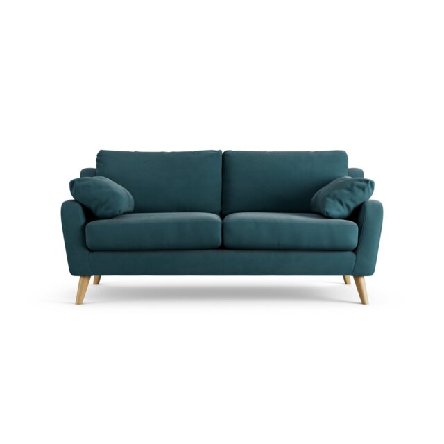 Habitat Ivor Fabric 3 Seater Sofa - Teal - Ash Leg by Argos | ufurnish.com