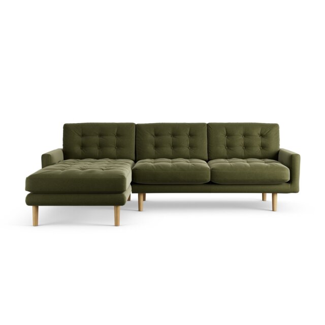 Habitat Fenner Left Hand Corner Sofa - Moss Green - Ash Leg by Argos ...