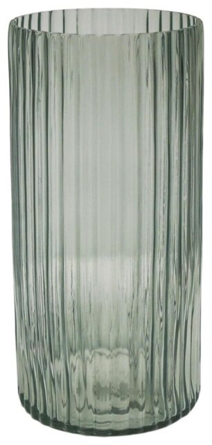 Ivyline Daphne Ribbed Glass Vase - Sage Green by Argos | ufurnish.com