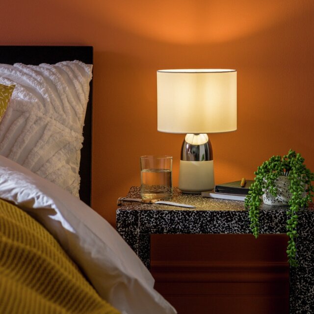 Argos Home Duno Touch Table Lamp - Chrome & White by Argos | ufurnish.com