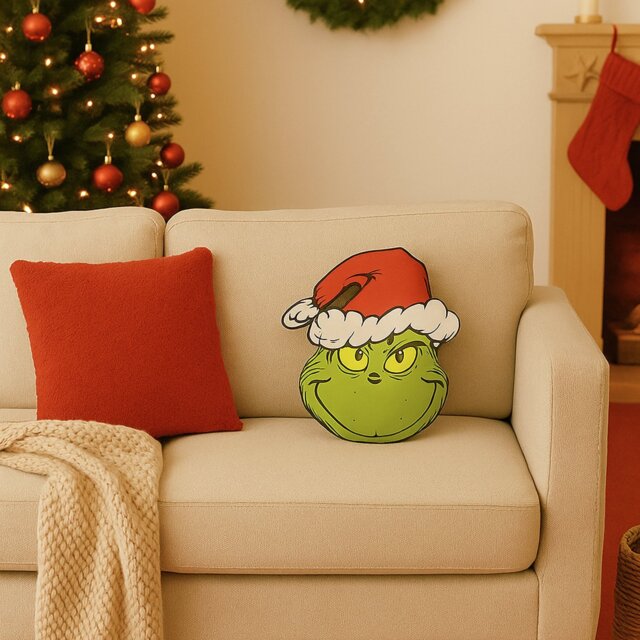 The Grinch Christmas Shaped Cushion - 40x30cm by Argos | ufurnish.com