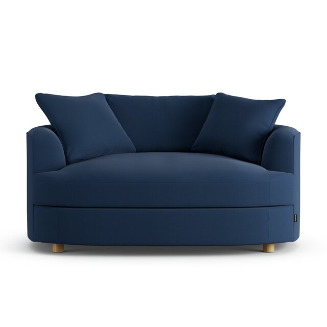Habitat Sacha Fabric Cuddle Chair - Navy Blue - Ash Leg by Argos ...