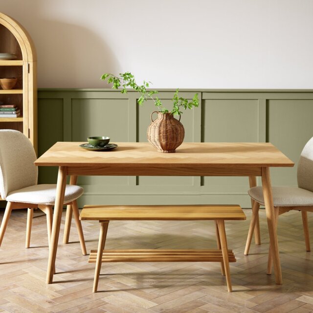 Habitat Dorney Herringbone Oak Veneer 6 Seater Dining Table by Argos ...