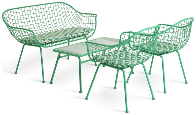 Habitat x Scion 4 Seater Metal Garden Sofa Set - Green by Argos ...