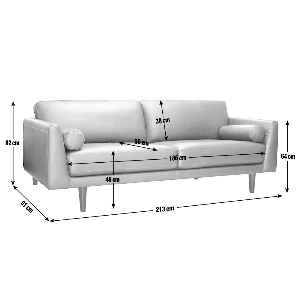 Habitat Jackson Leather 4 Seater Sofa Grey by Argos ufurnish