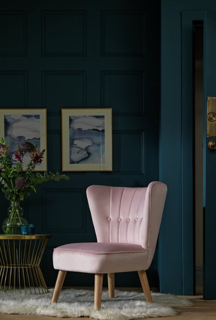 Habitat Alexis Velvet Cocktail Chair Navy by Argos ufurnish