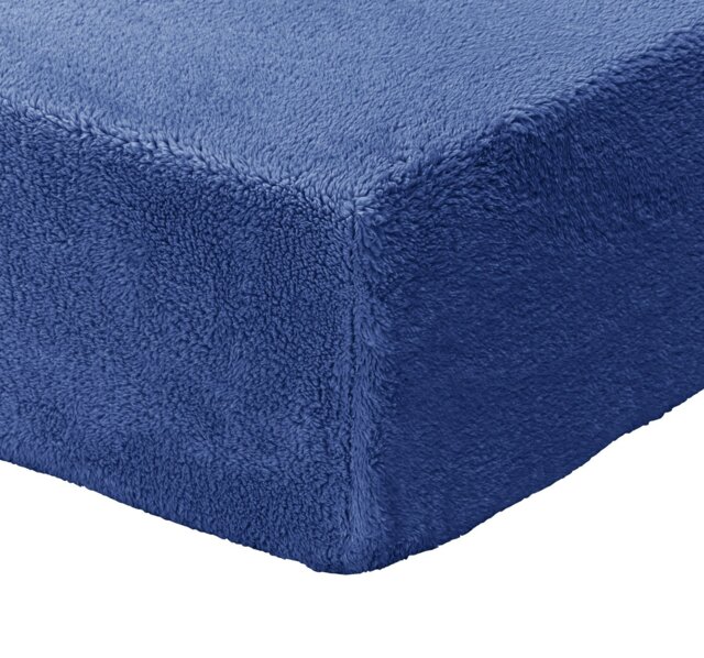 Argos Home Fleece Navy Fitted Sheet - Double by Argos | ufurnish.com