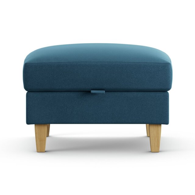 Habitat Flint Velvet Storage Footstool - Ink Blue by Argos | ufurnish.com