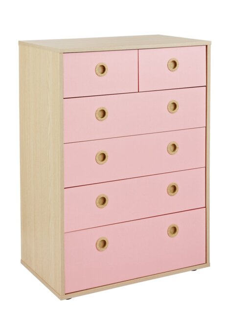 Argos Home Kids Camden 6 Drawer Chest - Pink & Acacia by Argos ...