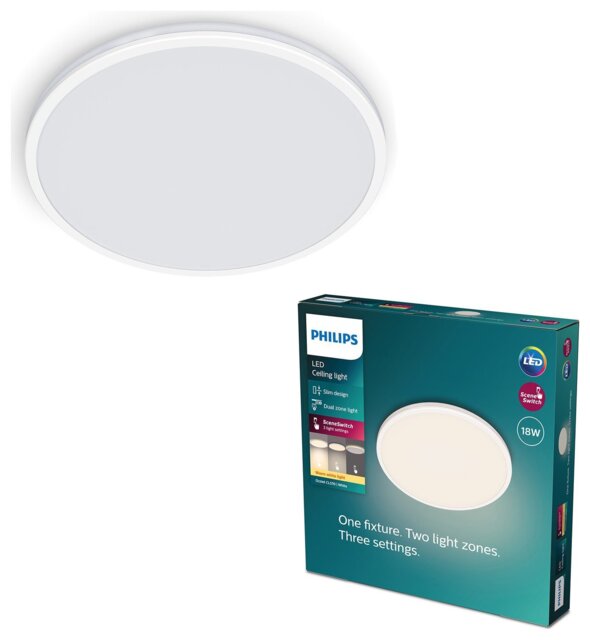 Philips Ozziet LED Flush to Ceiling Light - Warm White by Argos ...