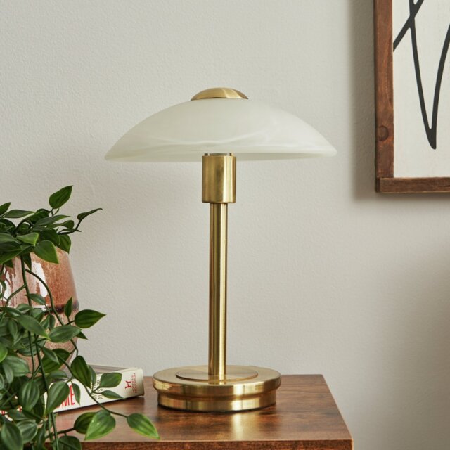 BHS Aria Satin Touch Table Lamp - Gold by Argos | ufurnish.com