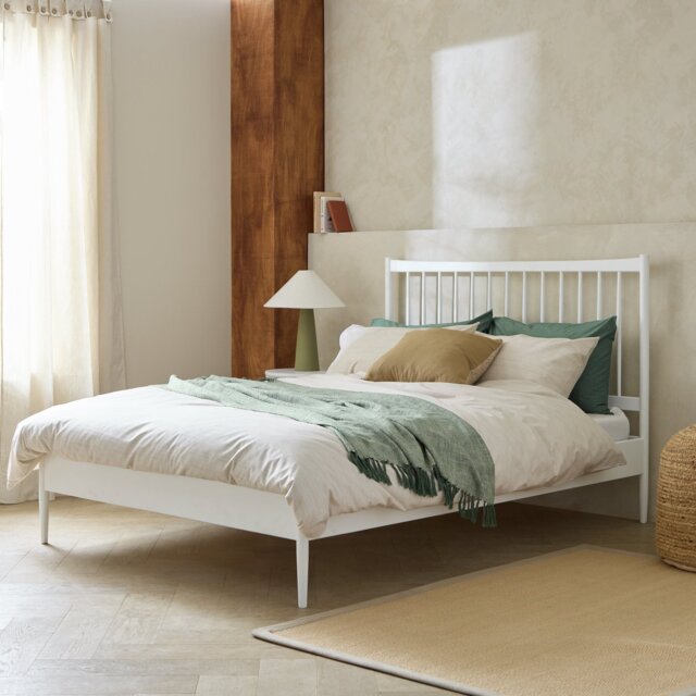 Habitat Chiltern Spindle Double Wooden Bed Frame - White by Argos ...