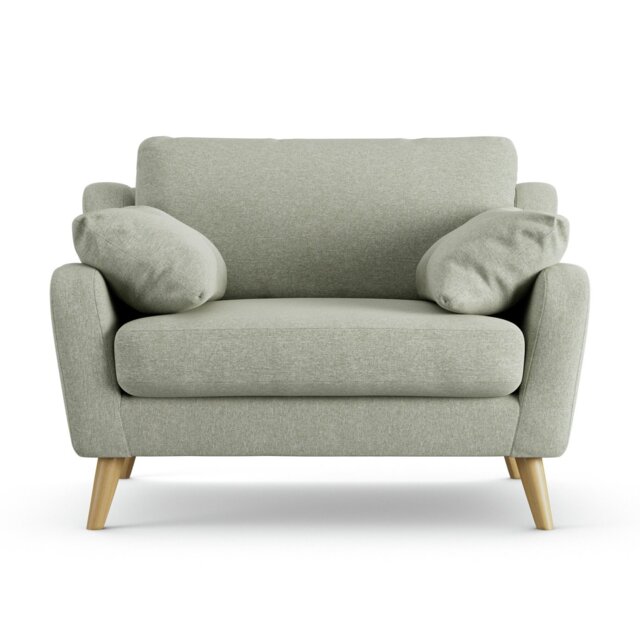 Habitat Ivor Fabric Cuddle Chair - Sage Green - Ash Leg by Argos ...