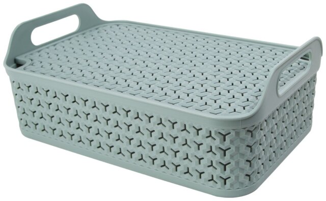 Strata Urban 3 x 12L Shallow Plastic Storage Baskets & Lid by Argos ...