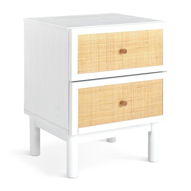 Habitat Simone 2 Drawer Bedside Table - White by Argos | ufurnish.com