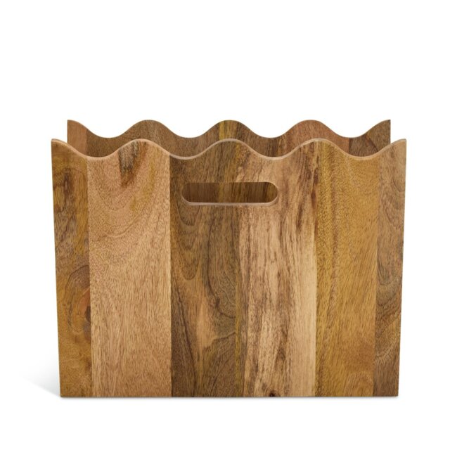 Habitat Mango Wood Wavy Magazine Rack by Argos | ufurnish.com