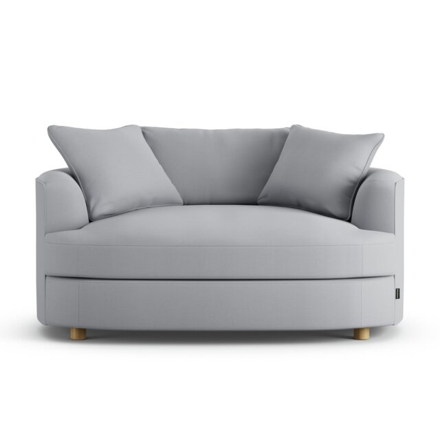 Habitat Sacha Fabric Cuddle Chair - Grey - Ash Leg by Argos | ufurnish.com