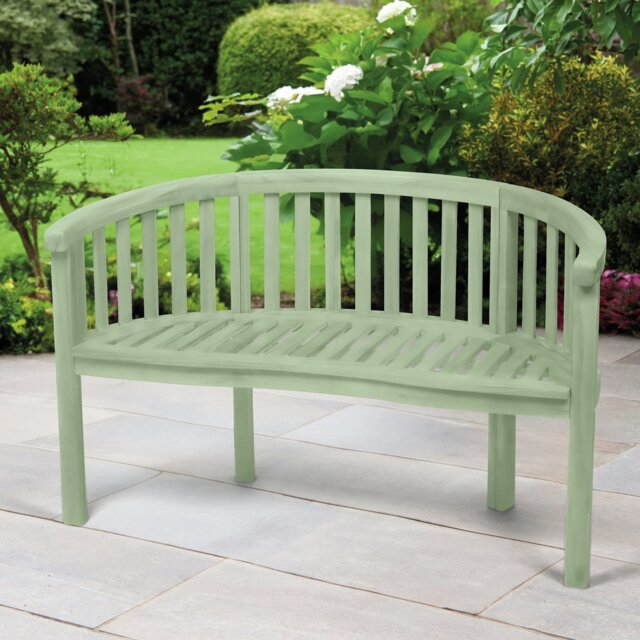 Greenhurst Banana 2 Seater Wooden Garden Bench - Sage Green by Argos ...