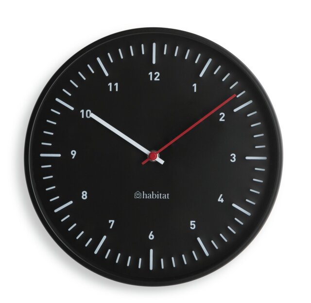 Habitat Analogue Wall Clock - Black by Argos | ufurnish.com