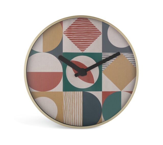 Habitat Geometric Patterned Analogue Wall Clock - Gold by Argos ...