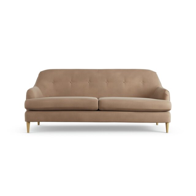 Habitat Frome Velvet 3 Seater Sofa - Latte - Ash Leg by Argos ...