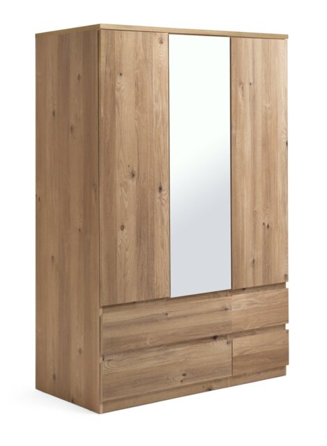 Argos Jenson 3 Door 4 Drawer Mirror Wardrobe - Oak Effect by Argos ...