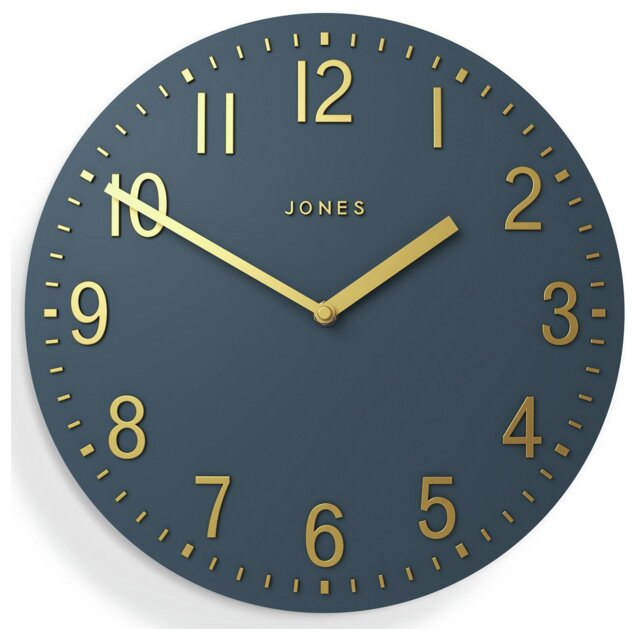 Jones Clocks Theatre Wall Clock - Navy Blue by Argos | ufurnish.com