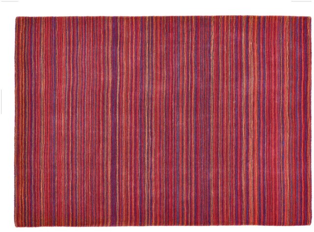 Origins Fine Stripe Red Wool Short Pile Rug - 170x120cm by Argos ...