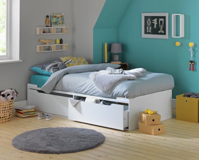 Habitat Lloyd Storage Cabin Bed Frame - White by Argos | ufurnish.com