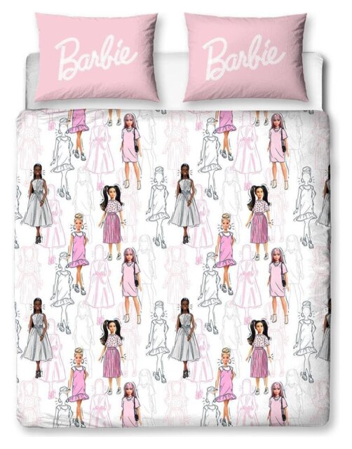 Barbie White Reversible Kids Bedding Set - Double by Argos | ufurnish.com