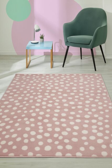 Homemaker Spot Pink Cut Pile Rug - 120x130cm by Argos | ufurnish.com