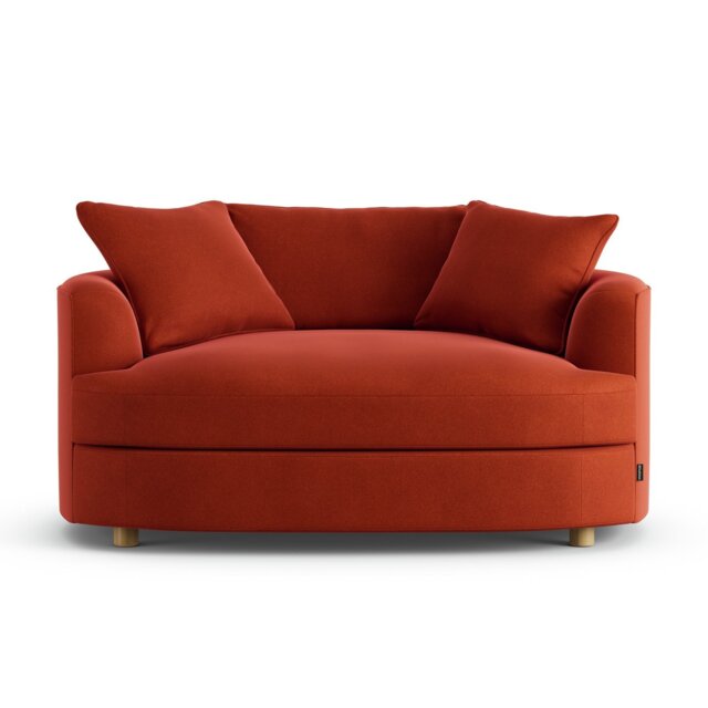Habitat Sacha Velvet Cuddle Chair - Burnt Orange - Ash Leg by Argos ...