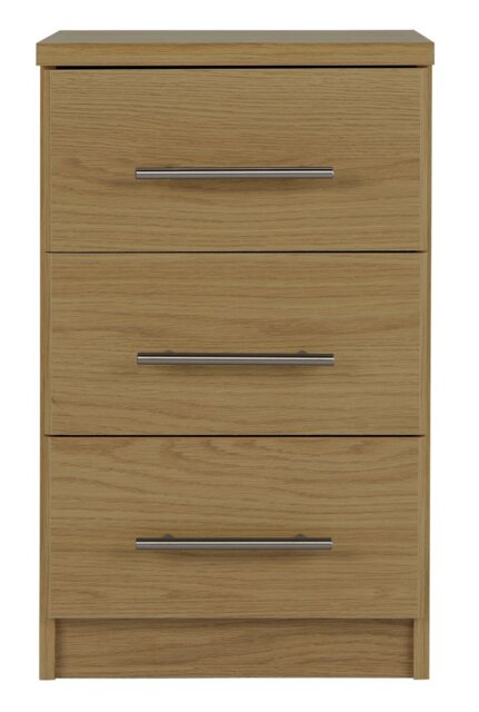Argos Home Normandy 3 Drawer Bedside Table - Oak Effect by Argos ...