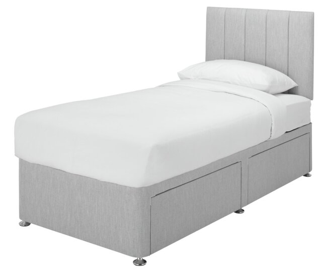 Argos Home Bircham Memory 2 Drawer Single Divan - Light Grey by Argos ...