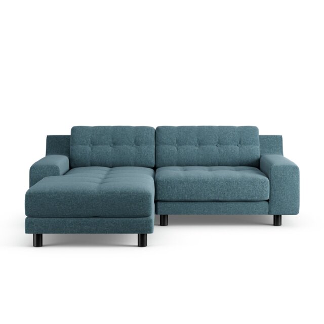 Habitat Hendricks Left Hand Corner Sofa - Blue - Black Leg by Argos | ufurnish.com