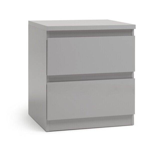 Argos Home Jenson Set of 2 Drawer Bedside Table - Grey Gloss by Argos ...