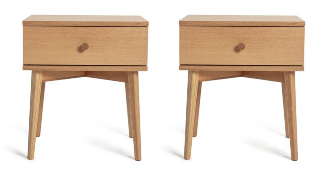 Habitat Kirk 2 Bedside Table Set - Oak by Argos | ufurnish.com