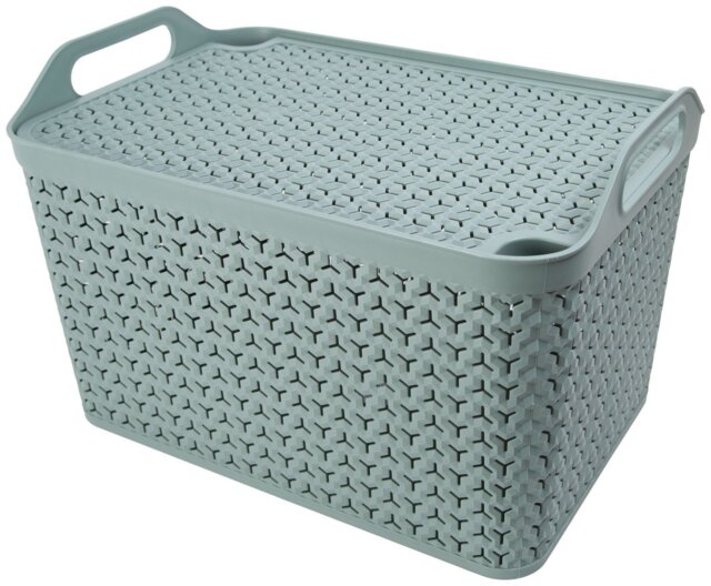 Strata Urban 3 x 24 Large Plastic Storage Baskets with Lid by Argos ...