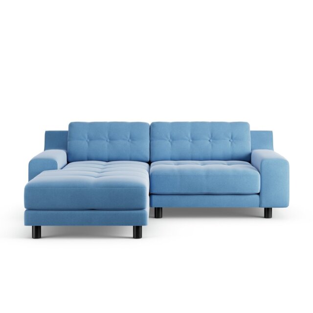 Habitat Hendricks Left Hand Corner Sofa - Sky Blue-Black Leg by Argos | ufurnish.com