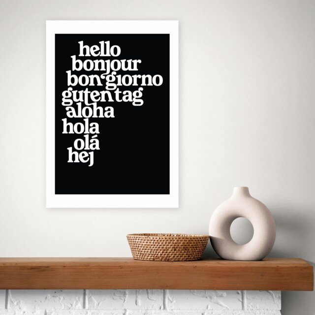 East End Prints Hello World Art Print - A3 by Argos | ufurnish.com