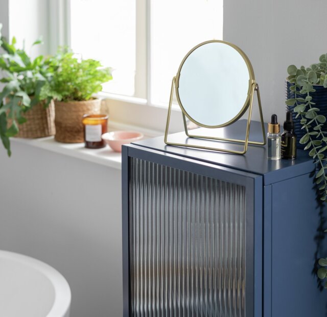 Argos Home Gold Metal Round Swivel Mirror - 21x19cm by Argos | ufurnish.com