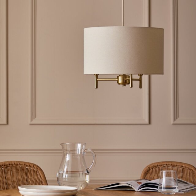 Argos Home Candelabra Steel Pendant Light - Brass & Natural by Argos ...