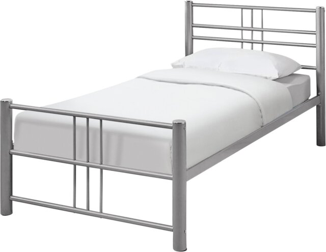 Argos Home Atlas Single Metal Bed Frame - Silver by Argos | ufurnish.com