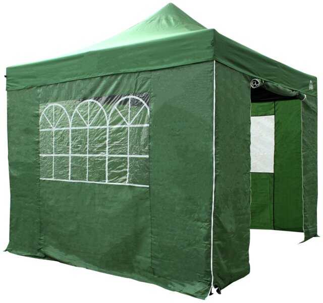 All Seasons 3m x 3m Pop Up Garden Gazebo & Side Panels-Green by Argos ...