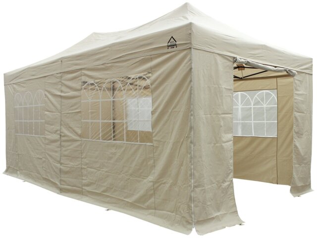 All Seasons 3m x 6m Pop Up Garden Gazebo & Side Panels-Beige by Argos ...