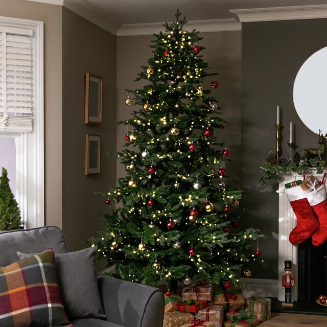 Habitat 8ft Pre lit Dewdrop Mixed Tip Christmas Tree by Argos ...