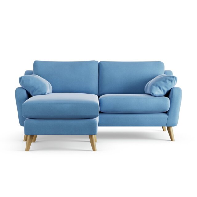 Habitat Ivor Left Hand Corner Sofa - Sky Blue - Ash Leg by Argos ...
