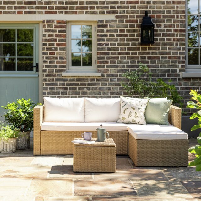 Argos Home 4 Seater Rattan Effect Garden Sofa Set- Natural by Argos ...