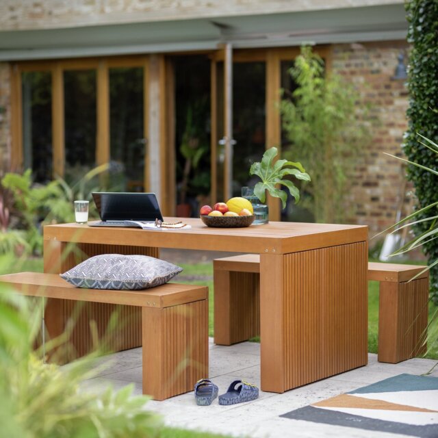 Habitat Samoa 4 Seater Eucalyptus Patio Set - Natural by Argos ...