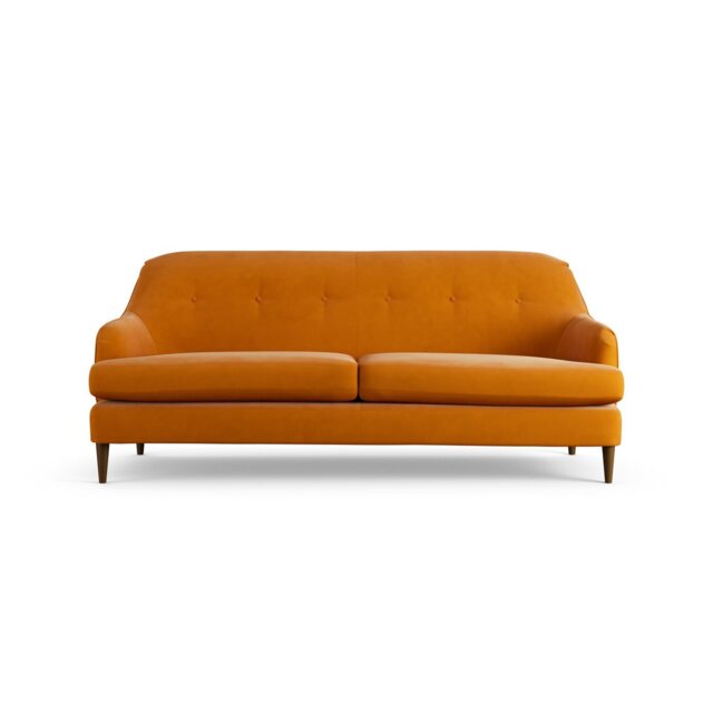 Habitat Frome Fabric 3 Seater Sofa - Orange - Dark Leg by Argos ...